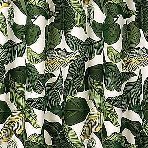 Lush Decor, Green Tropical Paradise Shower Curtain-Fabric Leaf Rainforest Island Print Design, 72" x 72"