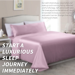 Cobedzy Purple Satin Pillowcase for Hair and Skin, Cooling 20x54 Body Pillowcase Soft Pillow Case Body Size Silky Body Pillow Cover with Envelope Closure