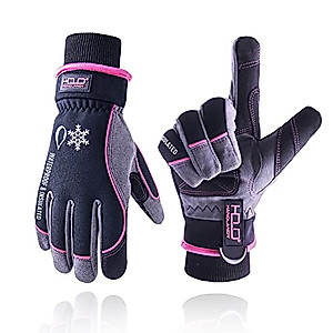 Waterproof Insulated Work Gloves for Women Men, Touchscreen Thermal Winter Gloves for Cold Weather with 3M Warm Lining(M,Pink)