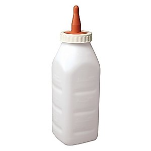 E-Z Nurse Feeding Supplies 2 quart Screw-On Lamb Nursing Set of Bottle with Nipple & Cap, Small