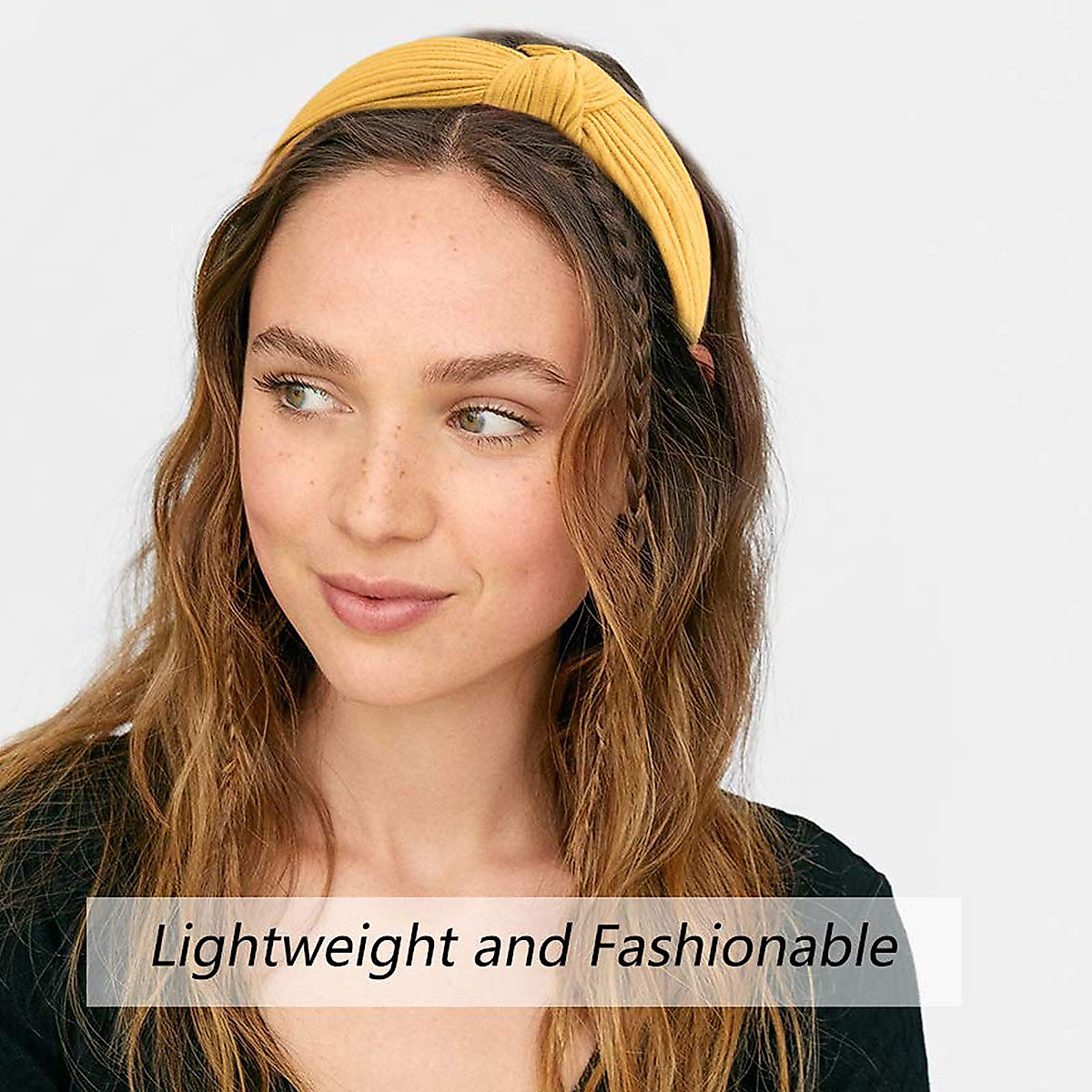 Ondder Knotted Headbands - 10 Pack Thick Turban Fashion Cross Knot Non-Slip Hairbands for Women, Diademas para Mujer