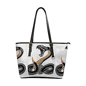 InterestPrint Viper Snake Handbag Tote Shoulder Bag, Top Handle Satchel Bag