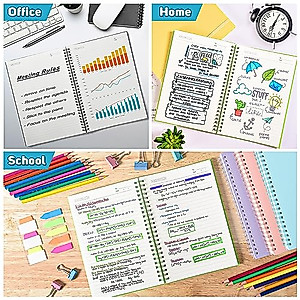3 Pack Spiral Notebook 8.5" x 11", 1 Subject Notebook College Ruled with Pockets, Large Lined Spiral Journal Notebook, 480 Perforated Pages 100gsm Thick Paper,Cute Notebook for Office School Supplies