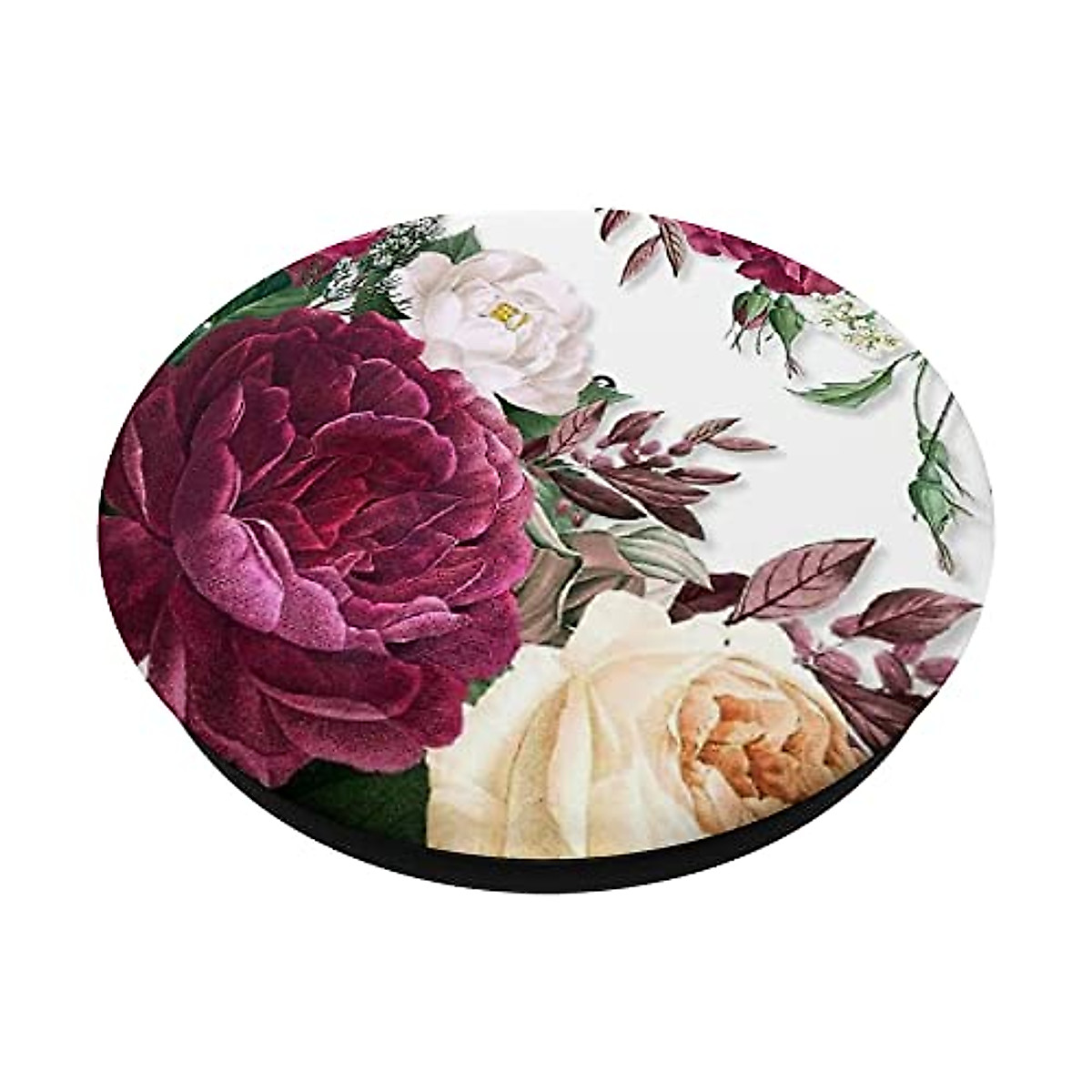 Hot pink White Flower Floral Pattern Phone Popper PopSockets Swappable PopGrip