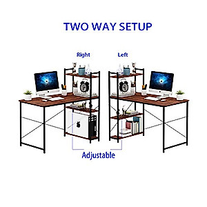 Decoholic Computer Desk with Storage Shelves Modern Simple Style PC Desk for Home Office (55 inch)