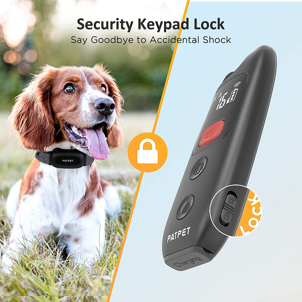 PATPET Dog Shock Collar with Remote - Waterproof Dog Training Collar for Small Medium Large Dogs with Beep, Vibration and 16 Static Levels Shock