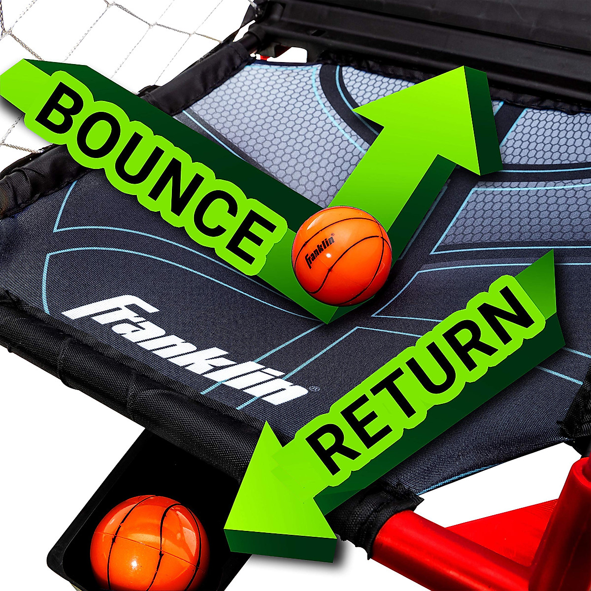 Franklin Sports Basketball Arcade Game - Table Top Bounce A Bucket Shootout Basketball Game - Indoor Electronic Basketball Gameroom Game for Kids + Adults - Fun Basketball Toy for Boys + Girls - Red