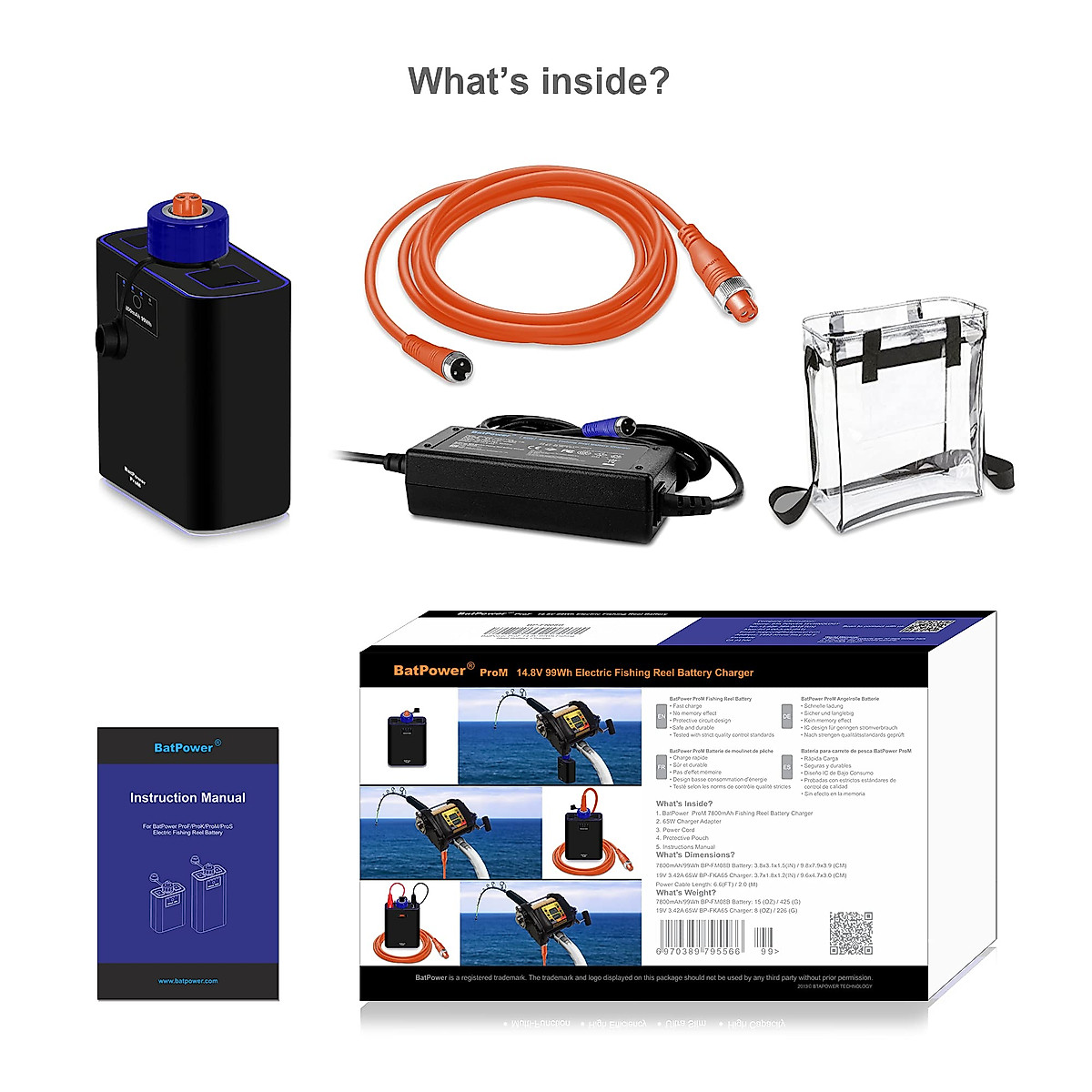 BatPower Prom 7.8Ah Electric Fishing Reel Battery Compatible for Miya Epoch Command CZ Z-20 15 10 SP HP 9 9S CAT 5 5S 3S CAC 5S 5SC 3JPC 3JP CX 4NP 6NS 6GT 8GT 9HD US 15SP Power Assist Reel Battery