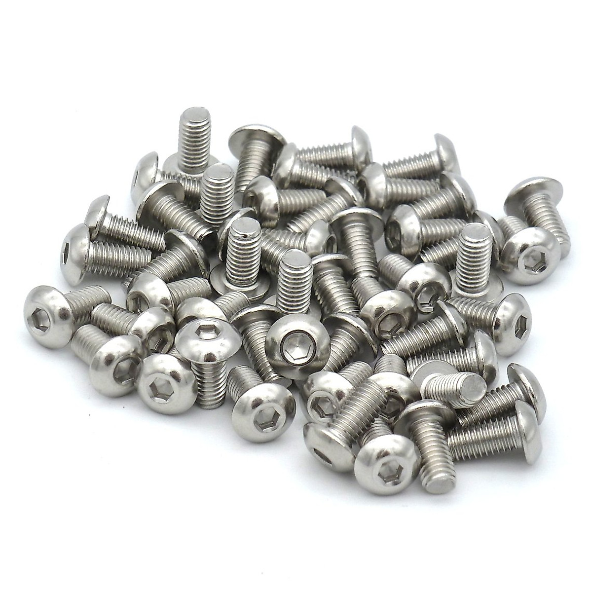 TOPINSTOCK M5 x 10mm Stainless Steel Button Head Hex Socket Cap Screw Pack of 50