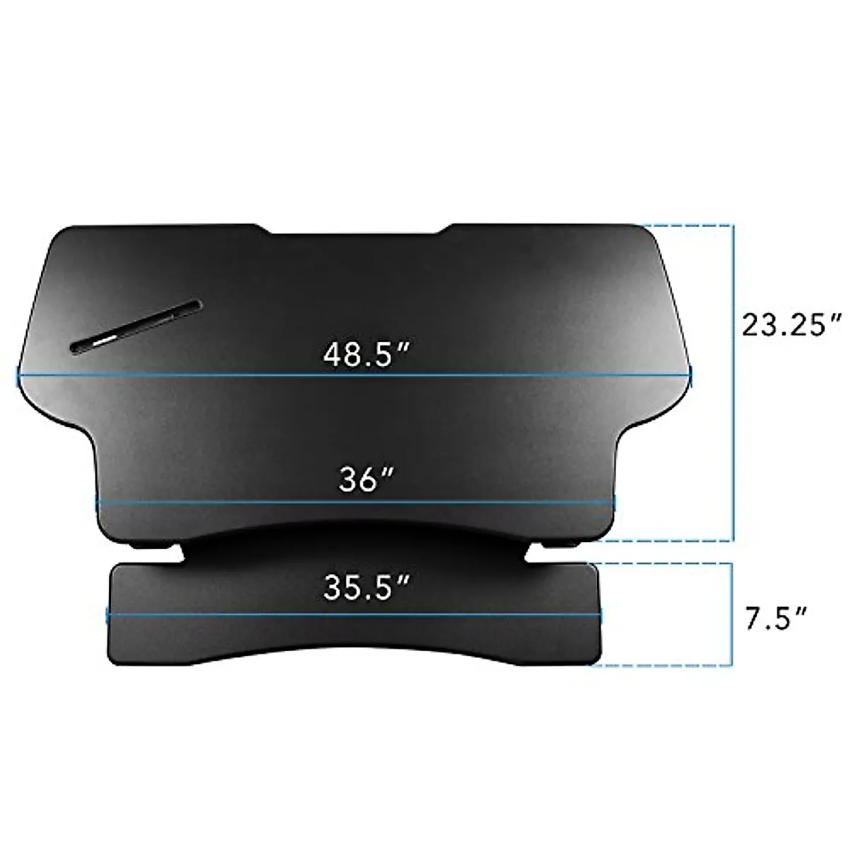 Mount-It! Height Adjustable Standing Desk Converter | 48” Wide Tabletop Sit Stand Desk Riser with Gas Spring | Stand Up Computer Workstation Fits Dual Monitors | Black | MI-7925