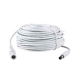 Power Extension 60ft Cable5.5mm x 2.1mm 12 Volt Male to Female Plug Cord for CCTV IP Security Cameras DVRs and More Devices White