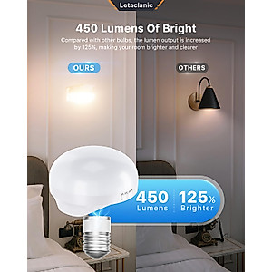 2 Packs E26 Rechargeable Light Bulbs, Magnetically 450LM/3-Color Temperature/RGB/60W Equivalent, Battery Operated Light Bulb with Remote Control/Timer/Dimmer/Detachable for Non-Hardwired
