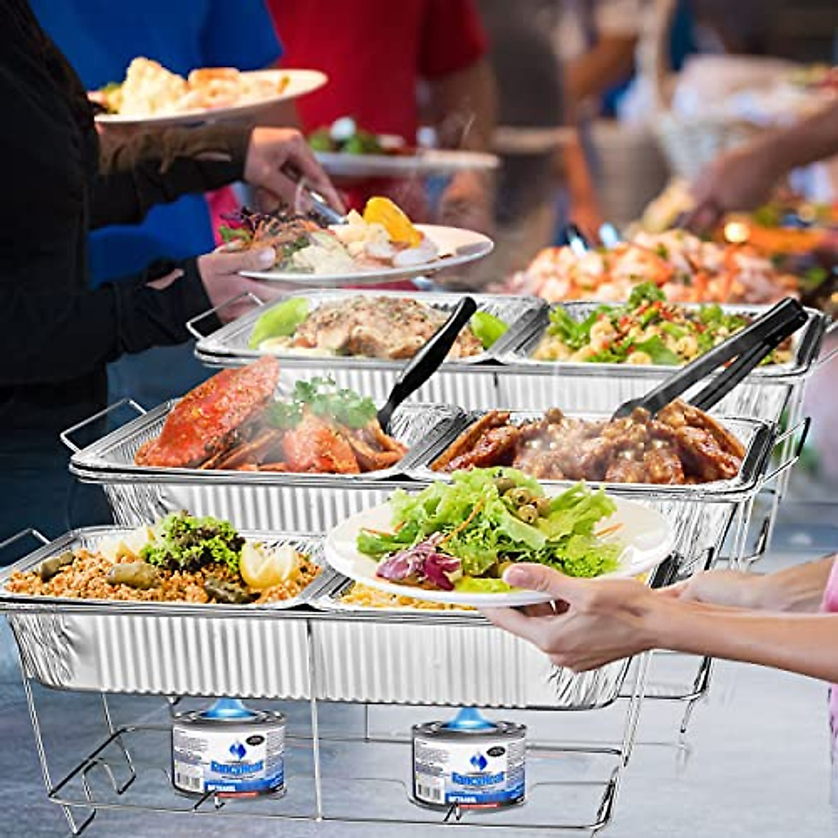 MAXYGIFT Chafing Wire Rack Buffet Stand - 6 Pack Full Size Racks For Dish Serving Trays Food Warmer catering supplies for Parties, Occasions, or Events