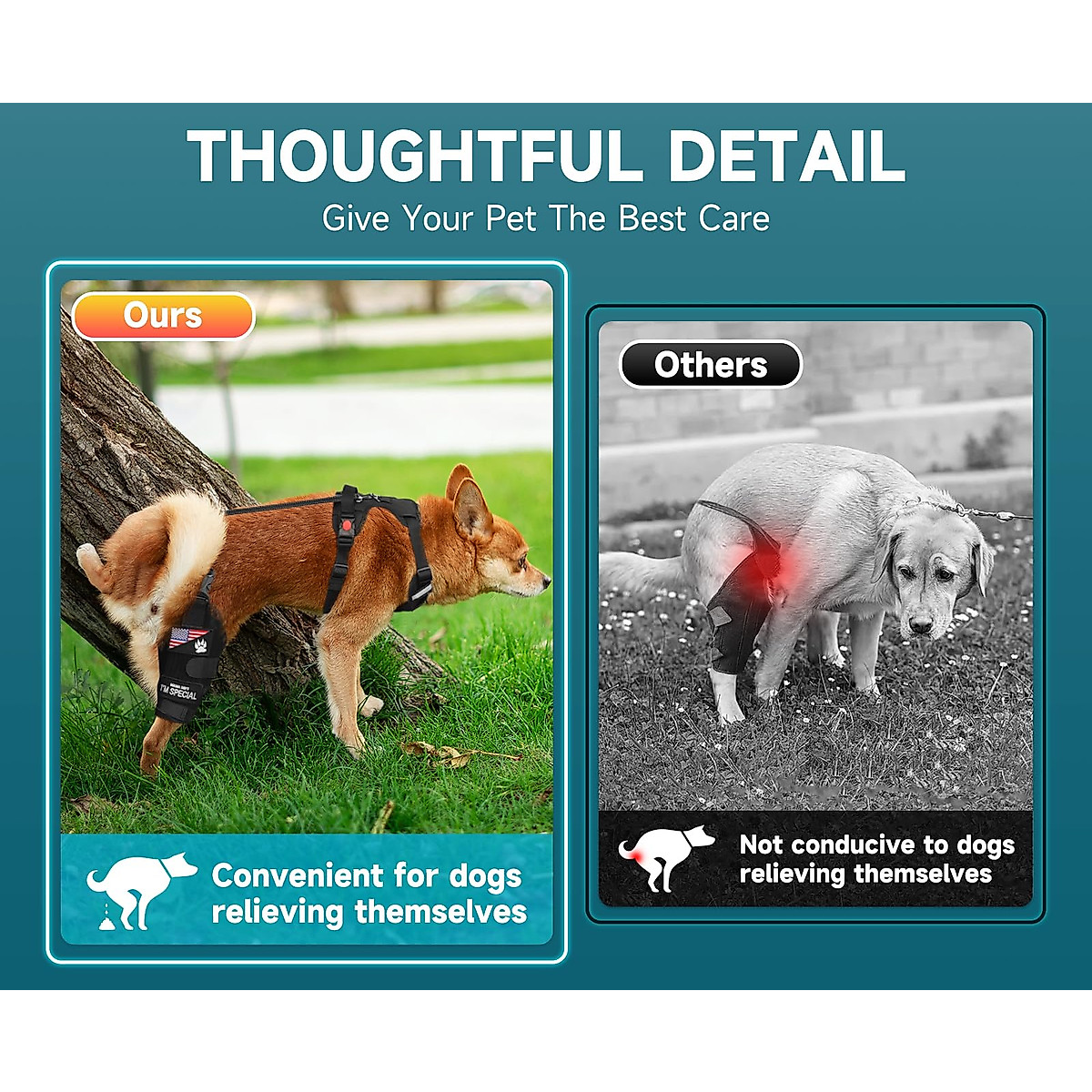 Virbraroo Dog Leg Brace for Torn Acl Hind Leg,8X Support Dog Knee Brace with Metal Strips for Joint Pain Relief, Rear Leg Brace with Adjustable Traction Belt for Cruciate Ligament Injury (L)