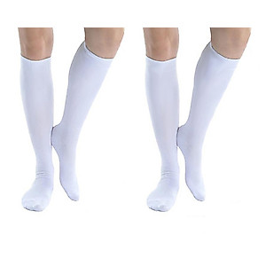 TULIPTREND Men's Sexy Athletic Silk Tube Socks White, Pack of 2