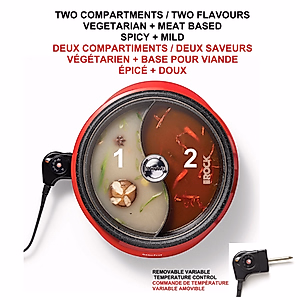 Starfrit The Rock Dual-Sided Electric Hot Pot - 3L - Rock.Tec Non-Stick - Variable Temperature Control - 1200W