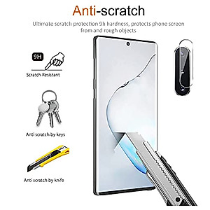 Samsung Galaxy Note 10 Tempered Glass Screen Protector with Camera Lens Protector [3D Curved] [Fingerprint unlock] Clear Full Screen Coverage Protector for Samsung Note 10 6.3 inch [2+2 Pack]