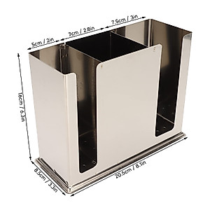 UPQRSG Utensil Holder, Stainless Steel Flatware Silverware Caddie Holder Basket Organizer, Hanging Rack Chopsticks Spoon Fork Knife Drainer Basket Storage Holder Organizer [3 Grids]