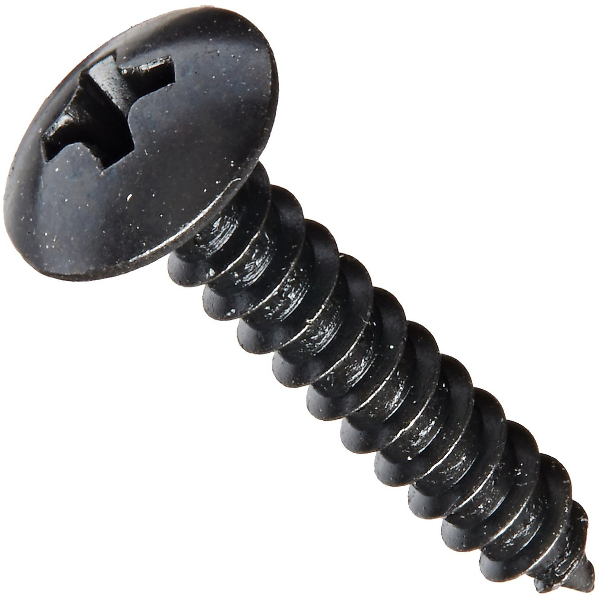 Small Parts 0612APTB Steel Sheet Metal Screw, Black Oxide Finish, Truss Head, Phillips Drive, Type A, #6-18 Thread Size, 3/4" Length (Pack of 100)