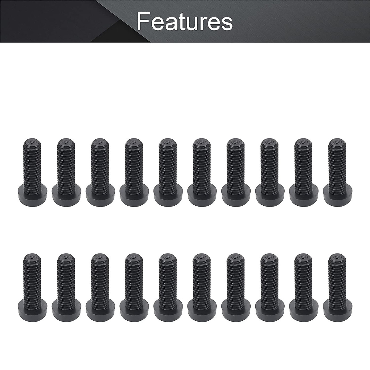 MroMax 50Pcs Plastic Phillips Cross Pan Head Machine Screws, M6 x 20mm Black Nylon Phillips Cross Pan Head Machine Screws Bolts for Electronic Equipment