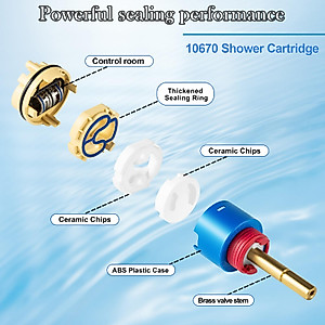 10670 Shower Cartridge, Compatible with Aquasource/Glacier Bay, Single Handle Shower Faucet Cartridge Replacement, for Hot Cold Water Tub/Shower Faucet