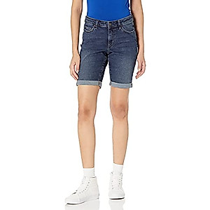 Amazon Essentials Women's 9" Denim Bermuda Shorts, Dark Denim, 0