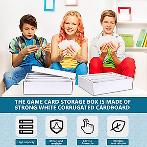 Seajan 16 Pcs Card Storage Box 3200 Count Trading Card Box White Sports Card Storage Boxes Collectible Trading Card Cases for Gaming Cards, Baseball Football Basketball Hockey Sports Cards