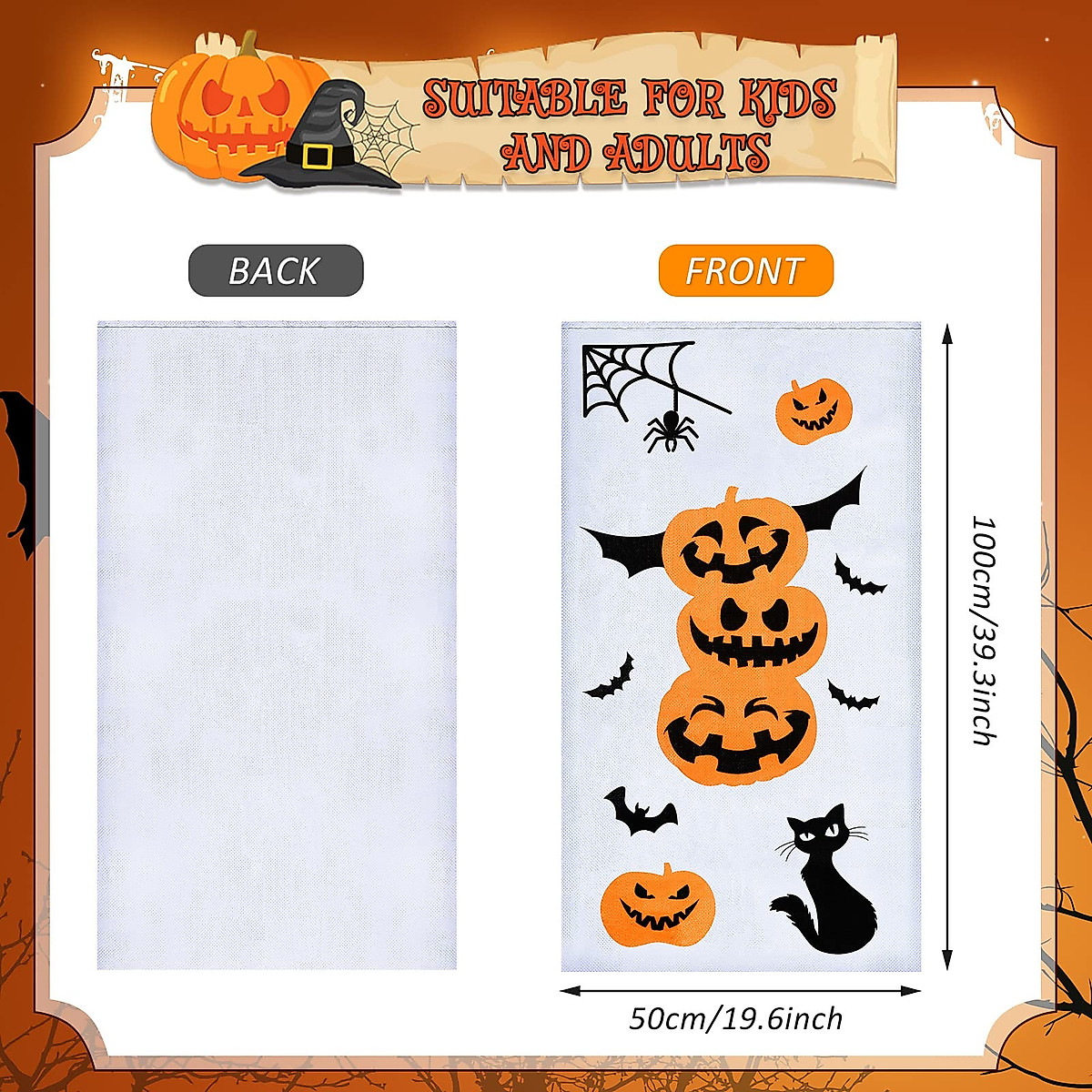 12 Pack Halloween Potato Sack Race Bags Kids Halloween Outdoor Games for Adults and Family 40 x 20 Inches Relay Race Games Party Favor Birthday Carnival Backyard Lawn Yard Activities(Classic Style)