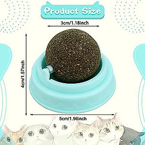 Catnip Wall Toys, 4 Pack Cat Toys, Rotatable Silvervine Catnip Lickable Balls, Safe Healthy Kitten Chew Toys, Teeth Cleaning Cat Bite Toy, Cat Wall Treats