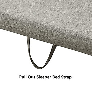 PEIHONGET Sleeper Sectional Sofa Couch, Modern L Shaped Sofa Bed with Pull-Out Sleeper Couches for Living Room Chasie Lounge Fabric Upholstered for Small Spaces, Apartment(Beige)