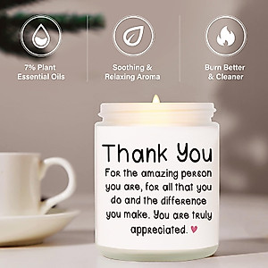 BAUBLEDAZZ Thank You Gifts for Women, Thank You Candle- Handmade Lavender Natural Soy Wax Candle (7oz)- Appreciation Gifts for Friends, Coworker, Employee, Hostess Gifts