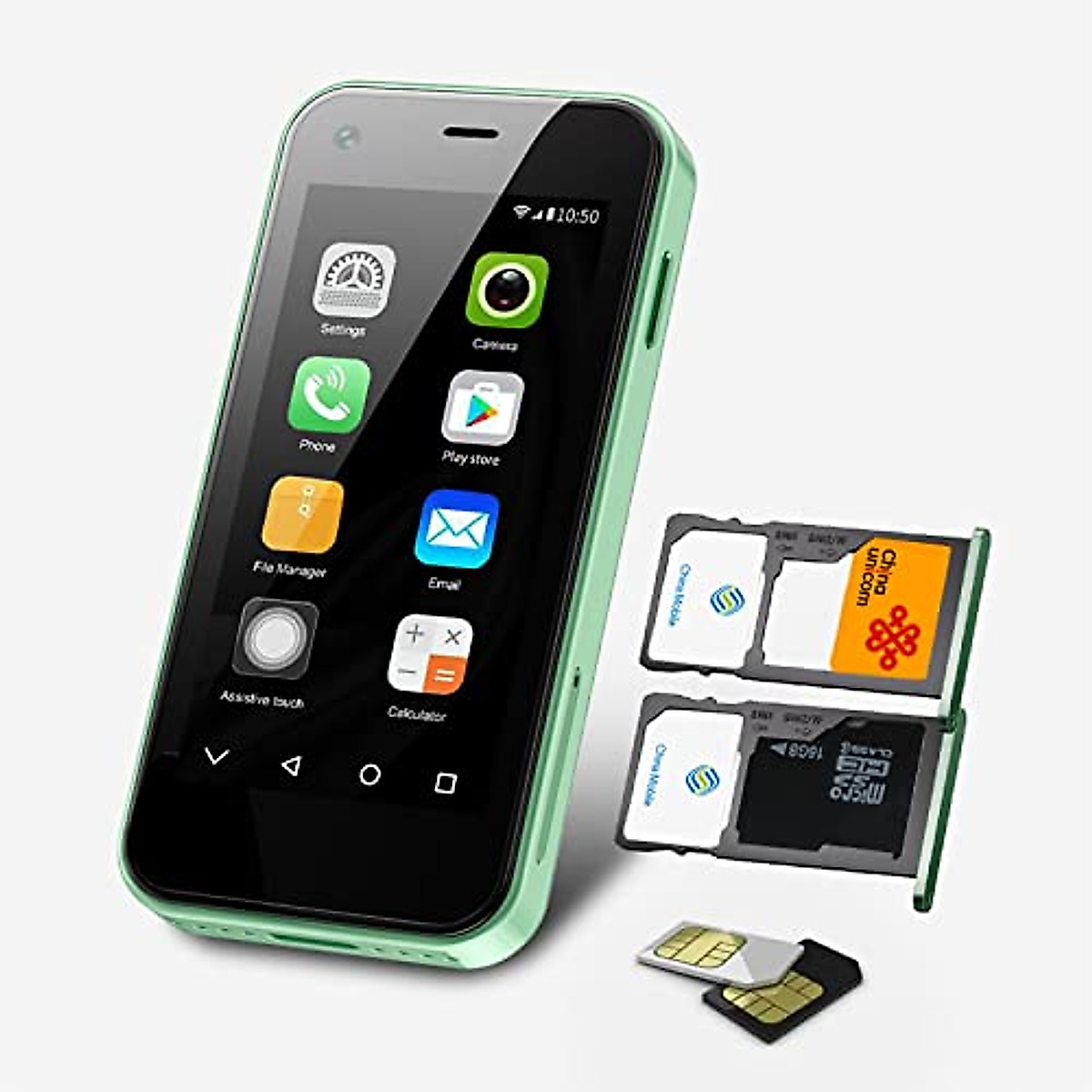 Etigood Mini Smartphone Unlocked 1GB RAM 8GB ROM Small Cell Phones, 2.5'' Touch Screen Quad Core Android Tiny Phone/MTK6580/3G Dual SIM/HD Camera/Slim Body Mobile Phone(Black)