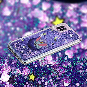 OOPKINS Glitter Liquid Case for Huawei P40 Lite for Girl Sparkle Floating Shiny Quicksand Clear Soft TPU Silicone Shockproof Protective Bumper Thin Cover for Huawei P40 Lite Dream Dumbo HIX
