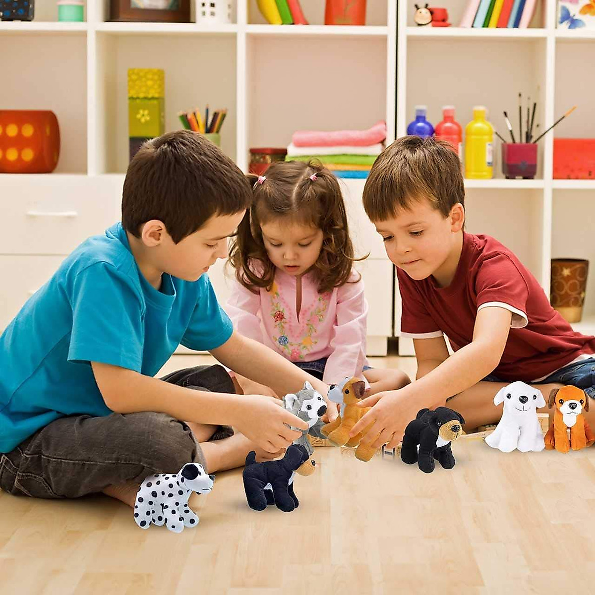 BULK 24 Plush Puppy Dog Stuffed Dog Animal Toys | Variety Pack Made of Soft Plush ● Great as a Party Favor, Gift, or Companion ● Pretend Play for Kids ● Dozen Puppy Assortment (24 Pack)