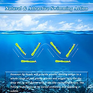 Dovesun Jig Heads for Fishing, Painted Jigheads with 3D Eye Ball Glowing Walleye | Bass | Crappie jigs 1/4oz 25pcs