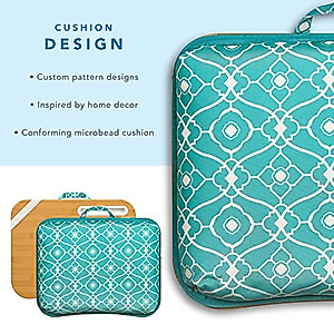 LapGear Designer Lap Desk with Phone Holder and Device Ledge - Aqua Trellis - Fits up to 15.6 inch Laptops - Style No. 45422