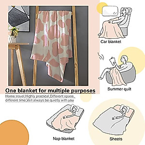 MAZACUIR Pink Cow Print Blanket Cow Blanket,Pink Throw Blanket Cow Print Throw Blankets ,Cow Throw Blanket, Cow Blanket for Adults cowprint Blanket -40X50 IN-01