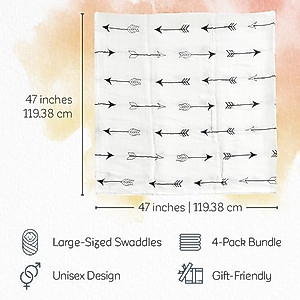 KiddyCare Baby Muslin Swaddle Nursery Blanket for Newborns | Bab Blankets for Boys/girls | Baby Cotton Blanket Gift for Newborn Babies 4-Pack