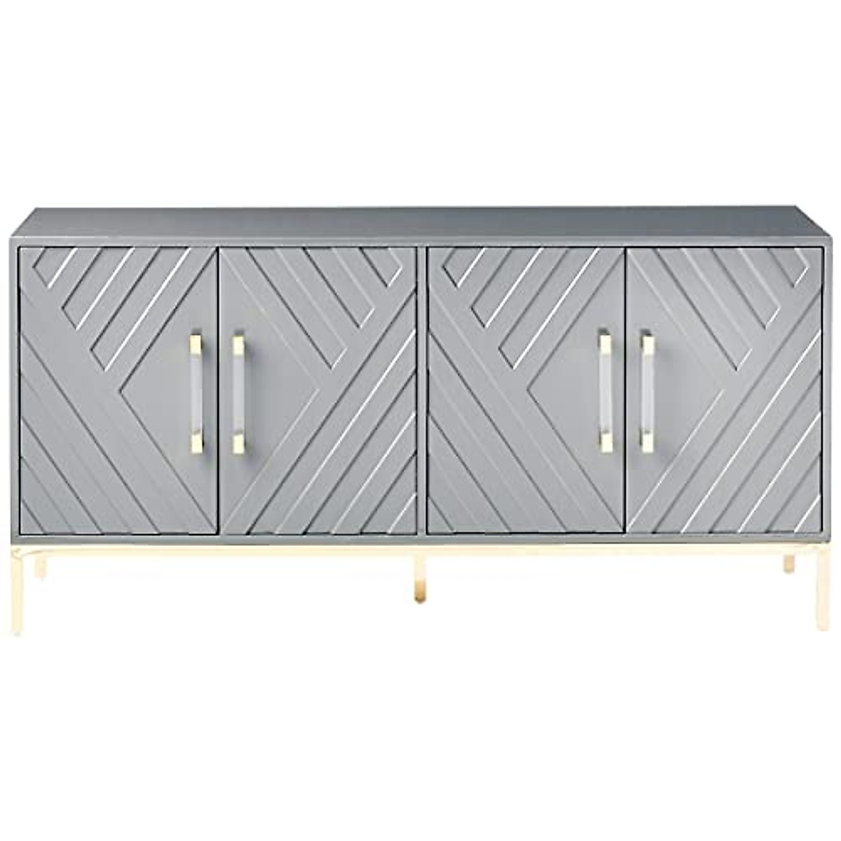 Best Master Furniture Tamari High Gloss Lacquer Sideboard/Buffet, Grey