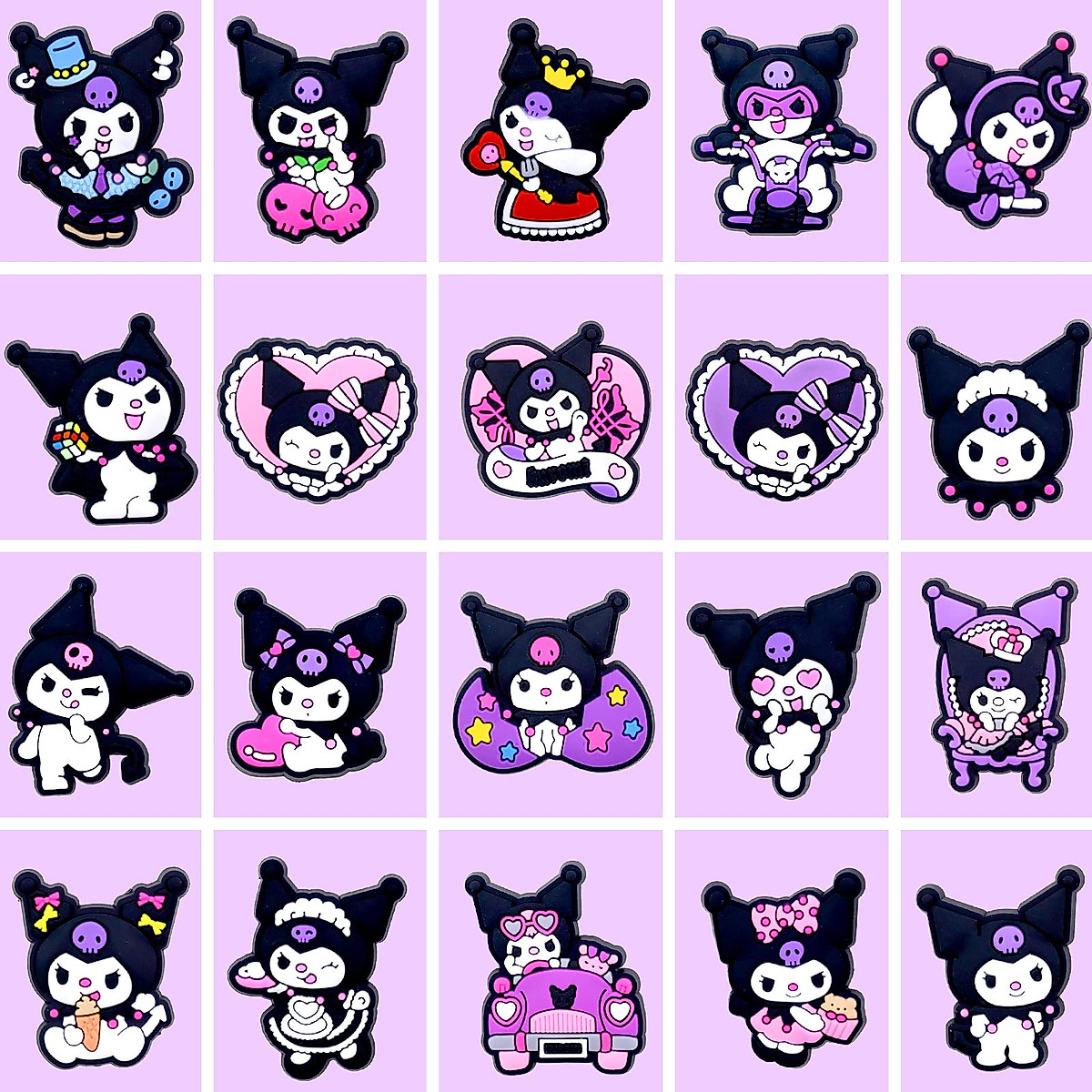 Fvrkiafa 20 PCS Shoe Charms for Girls Kids Women Teens, Girly Cute Kawaii Shoe Pins Accessories Decorations, Party Favors Birthday Gifts Cute Stuff