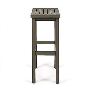Set of 2 Gray Contemporary Outdoor Bar Stools 30"