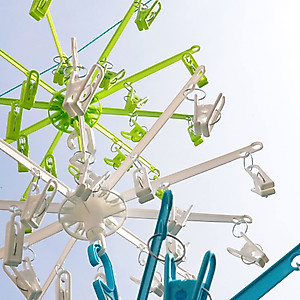 HANGERWORLD 20 Clip Hanging Laundry Drying Rack for Socks, Underwear and Baby Clothes (2 Pack)