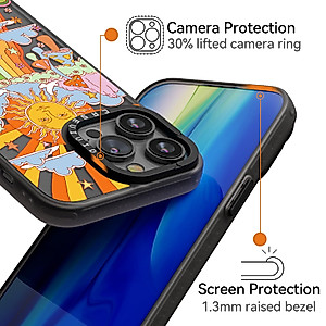 casevivid Compatible for iPhone 14 Pro Max Case Cute Aesthetic - Durable Fashion Funny Phone Case - Mushroom Pattern Print Soft Shockproof Cover 6.7" Black