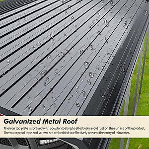 Garveelife 12X20FTHeavy Duty Carport,Carport with Galvanized Steel Roof and Frame,Upgraded Extra Large Metal Garage for Pickup, Car, Boatand Tractors,Trucks, and Tractors