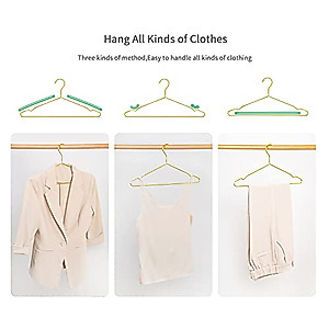 Nature Smile 17 Inch Heavy Duty Shiny Gold Metal Clothes Hanger, Coat Hanger, Suit Hanger, Dress Hanger with Big Notches Pack of 20,Gold