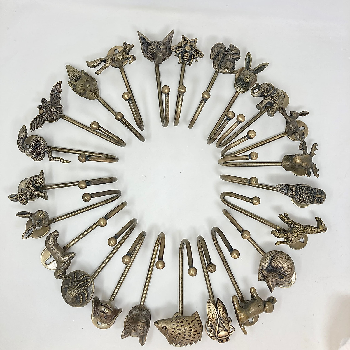 Knobs By Blossom Vintage Antique Brass Iron Wall Hooks Tie Backs Bronze Handmade Metal Animal Hook (20. Hedgehog), TFVSAH