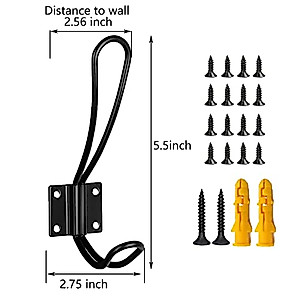 Wall Mounted Coat Rack, Wood Wall Rustic Coat Rack Hanger with 4 Farmhouse Hooks for Wall Entryway Bedroom Farmhouse Hanging Coat Clothes Hat Purse Bag Towel