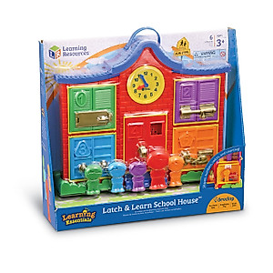 Learning Resources Latch & Learn School House, Fine Motor Toy, Develops social skills, Educational Toddler Toys, 6 Pieces, Ages 3+