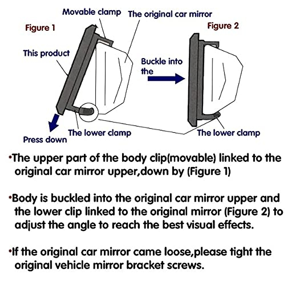 LivTee Bling Car Rearview Mirror, Decorations Rear View Mirror with HD Glass, Interior Accessories for Women and Teens - White