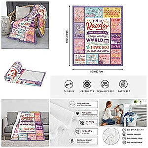 Book Lovers Gifts for Women Gifts for Book Lovers Book Accessories for Reading Lovers Gifts for Readers Gifts for People Who Like to Read Bookish Gifts for Mothers Day Throw Blanket 60x50 Inch